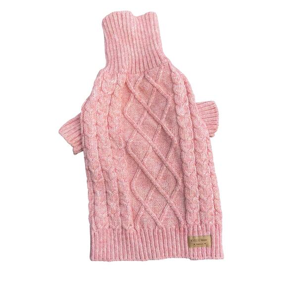 Kyeese Wear | Dog | Nwt Kyeese L Pink Cable Knit Dog Sweater Turtleneck ...
